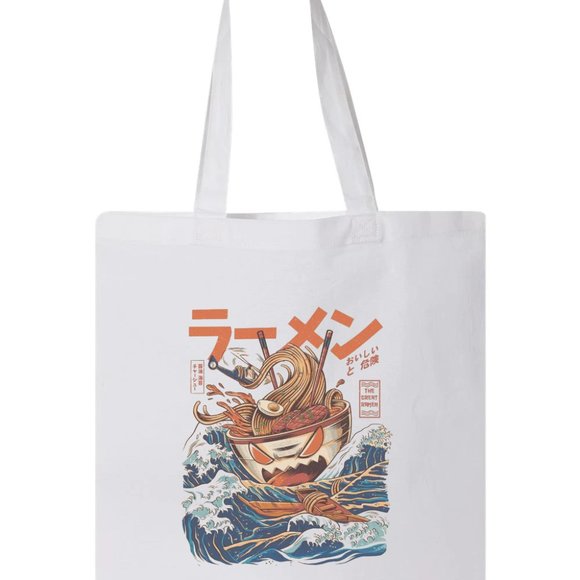 Bags | Great Ramen Of Kanagawa Japanese Food Kaiju Kawaii Ramen Tote ...